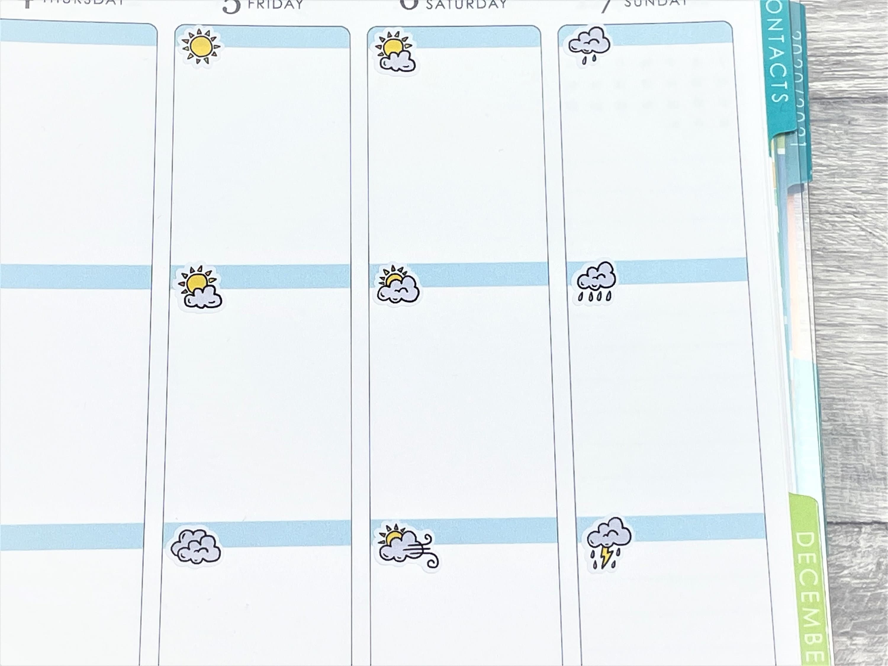 Weather Icon Planner Stickers Weather Tracker Planner - Etsy