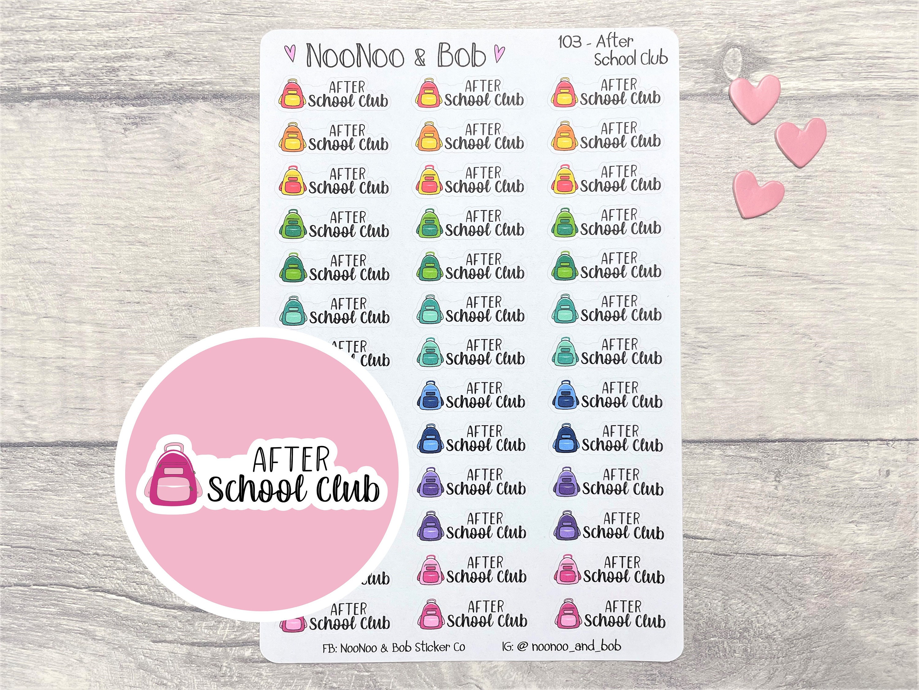 After School Club Script Planner Stickers School Planner | Etsy