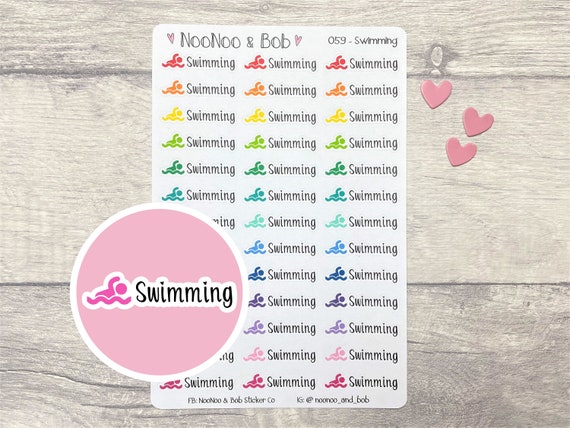 Swimming Planner Stickers Swimming Lessons Planner Stickers - Etsy UK