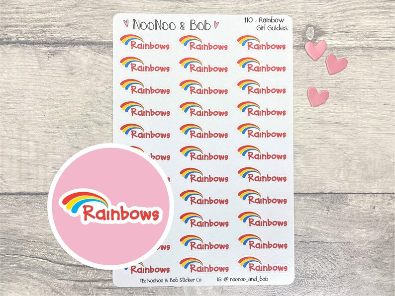 Rainbows Girl Guide Planner Stickers Girl Guiding Group - Etsy