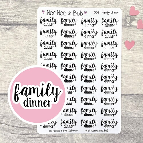 Dinner With Friends Planner Stickers Black Script Header - Etsy UK