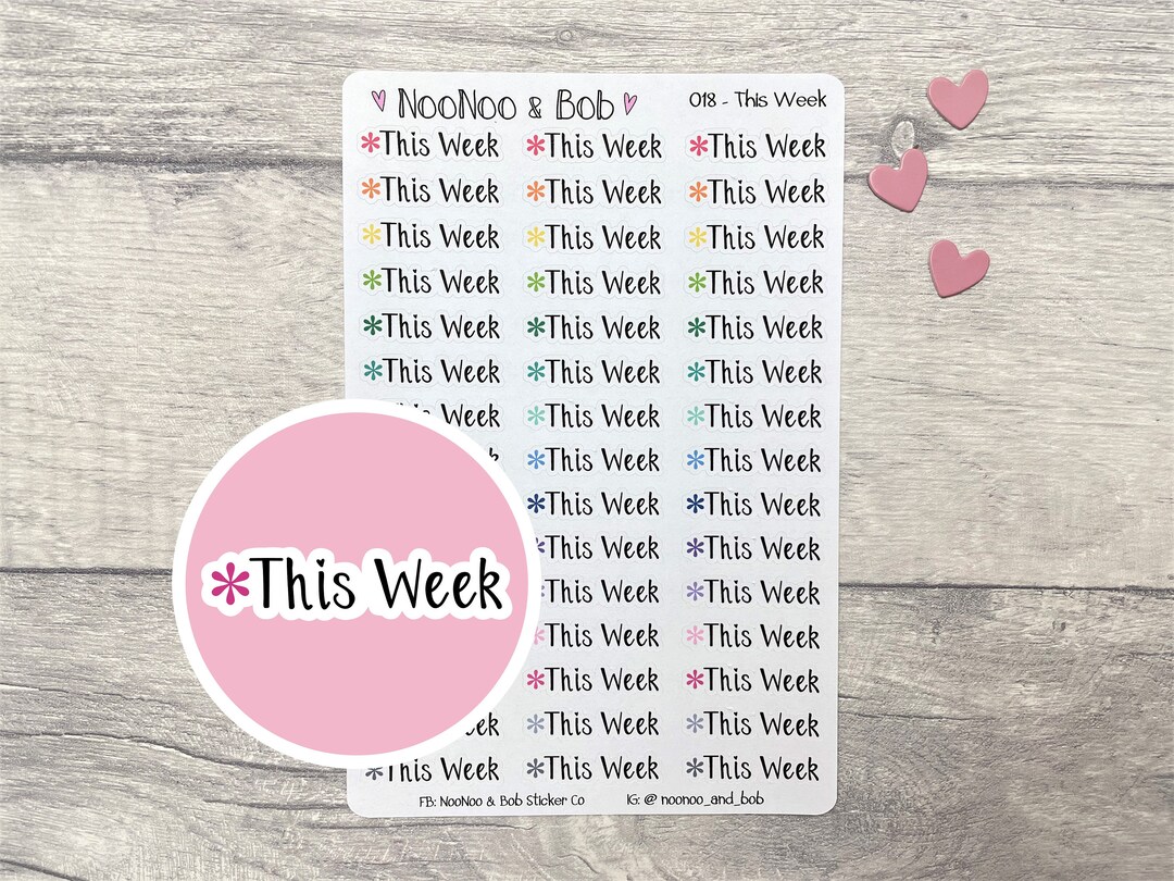 This Week Planner Stickers Rainbow Asterisk Stickers Header Stickers ...