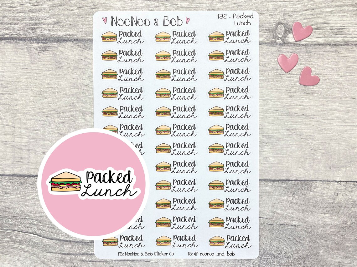 Packed Lunch Script Planner Stickers School Planner Stickers - Etsy UK
