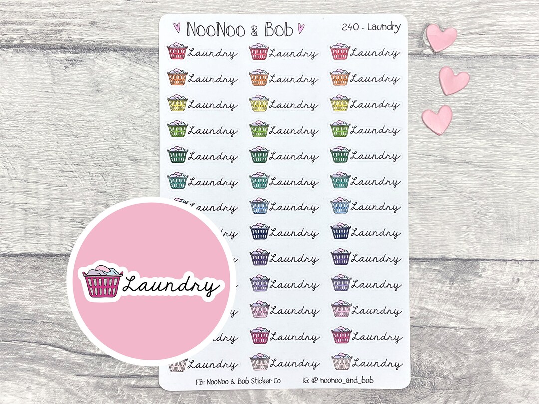 Laundry Planner Stickers - Washing Planner Stickers - Housework ...
