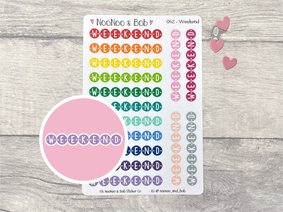 Weekend Planner Stickers - Weekend Script - Weekend Banner Stickers ...