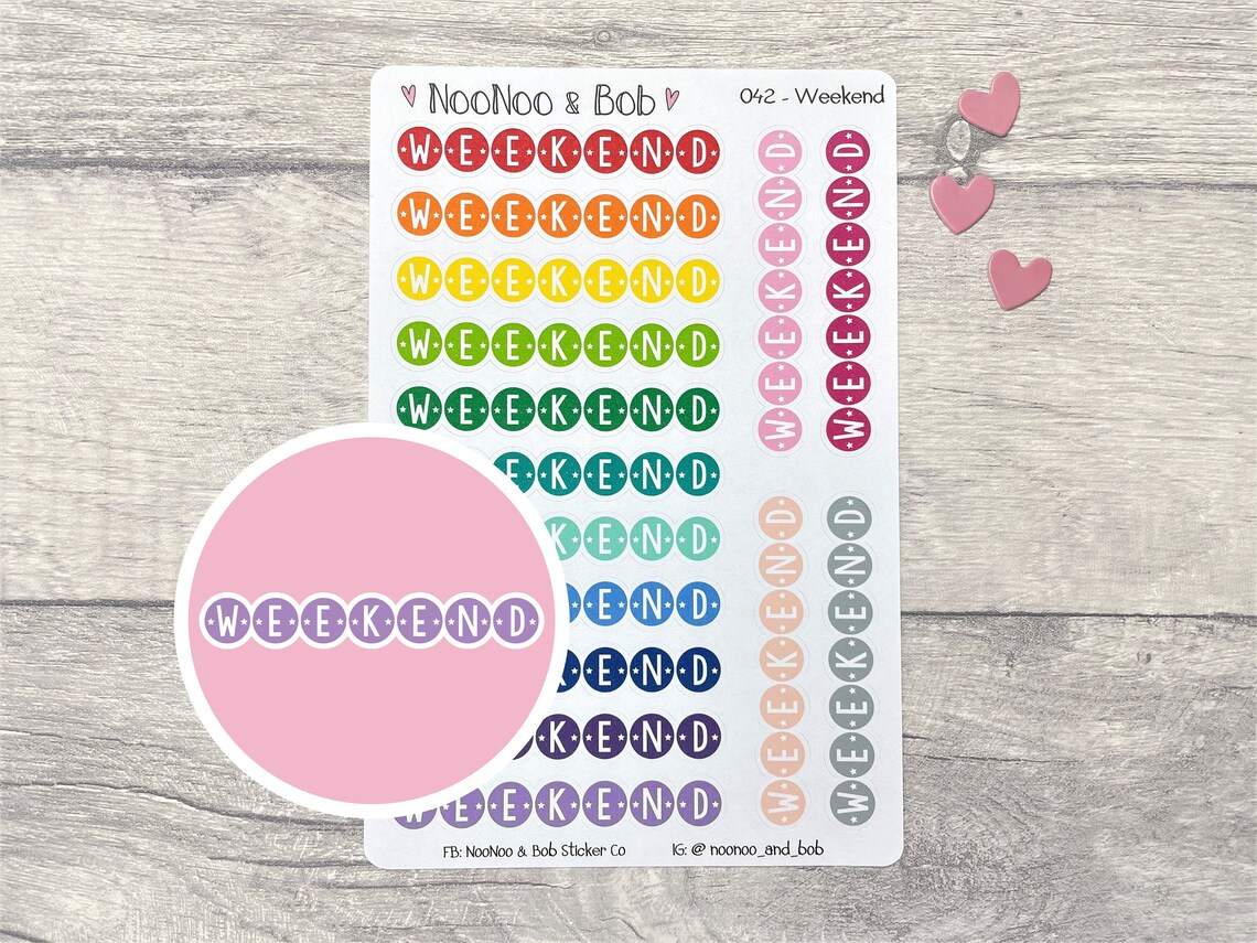 Weekend Planner Stickers - Weekend Script - Weekend Banner Stickers ...