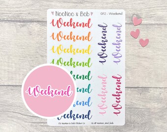 Weekend Planner Stickers - Weekend Script - Weekend Banner Stickers ...