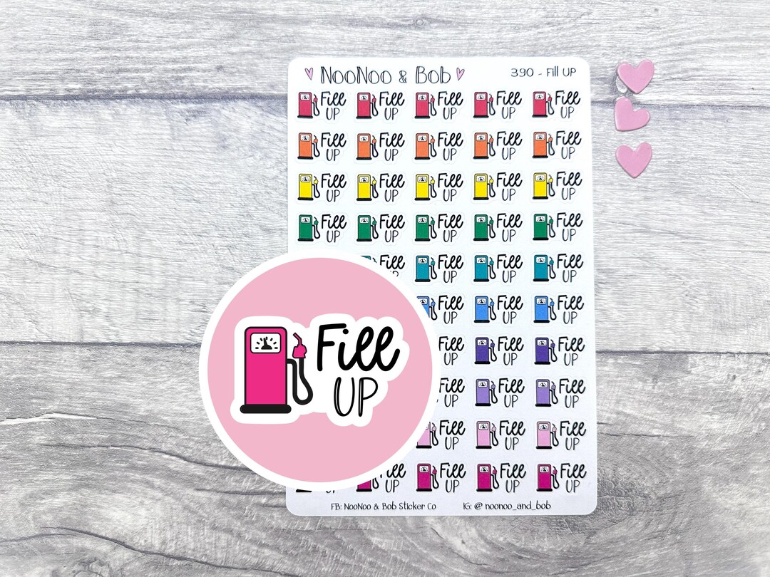 Fill up Car Planner Stickers - Fuel Car Stickers - Petrol Pump Stickers ...