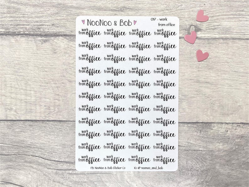 Work From Office Planner Stickers - Work Planner Stickers - Header ...