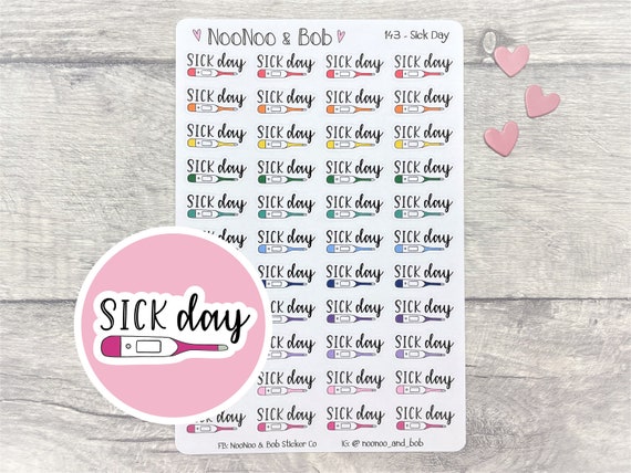 Sick Day Script Planner Stickers Sick Leave Stickers Day - Etsy UK