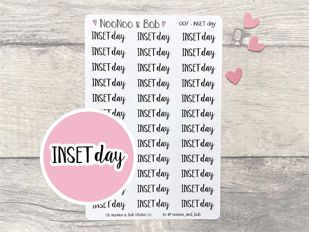 INSET Day Planner Stickers - UK School Stickers - No School Stickers ...