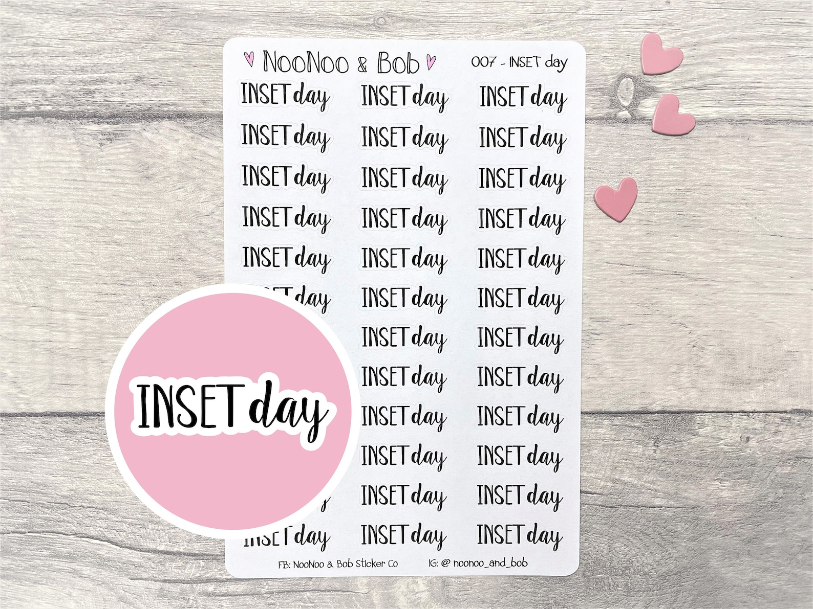 INSET Day Planner Stickers - UK School Stickers - No School Stickers ...