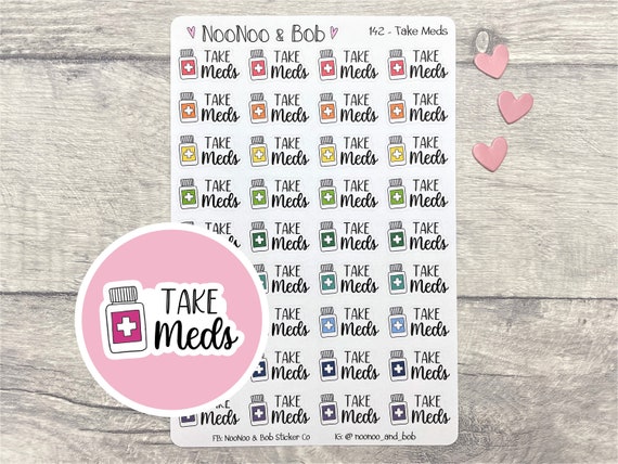 Take Meds Script Planner Stickers Medication Stickers | Etsy