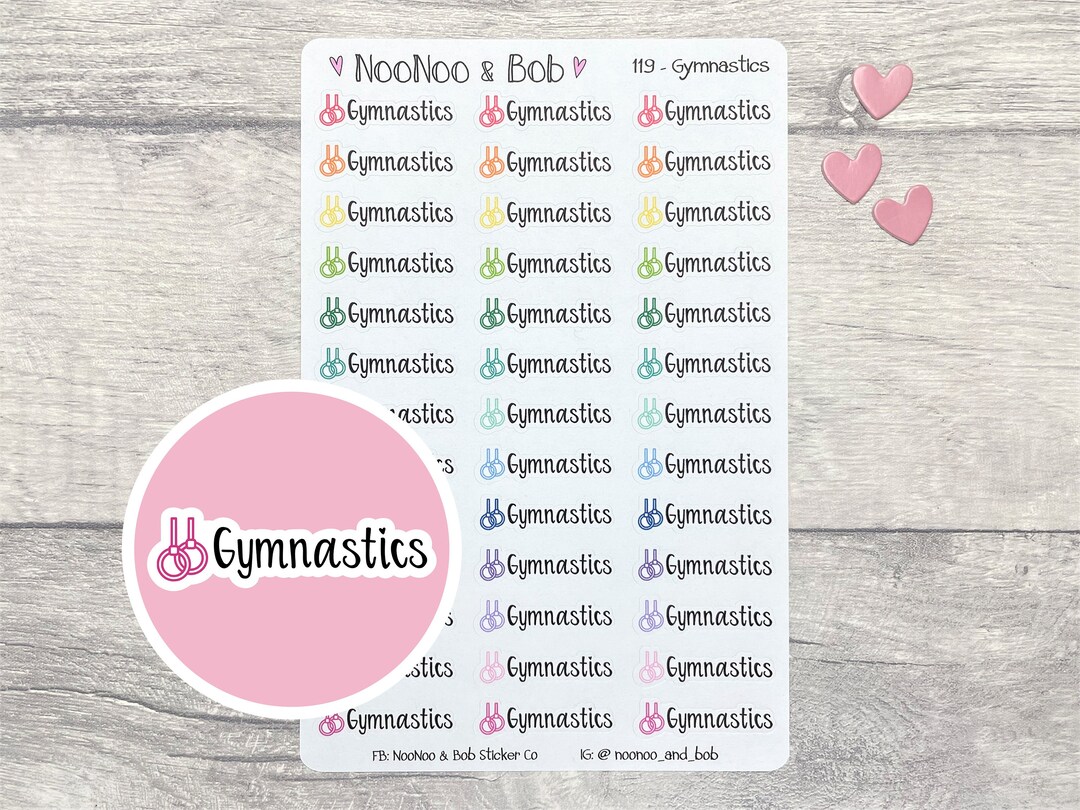 Gymnastics Script Planner Stickers - Gym Planner Stickers - Fitness ...