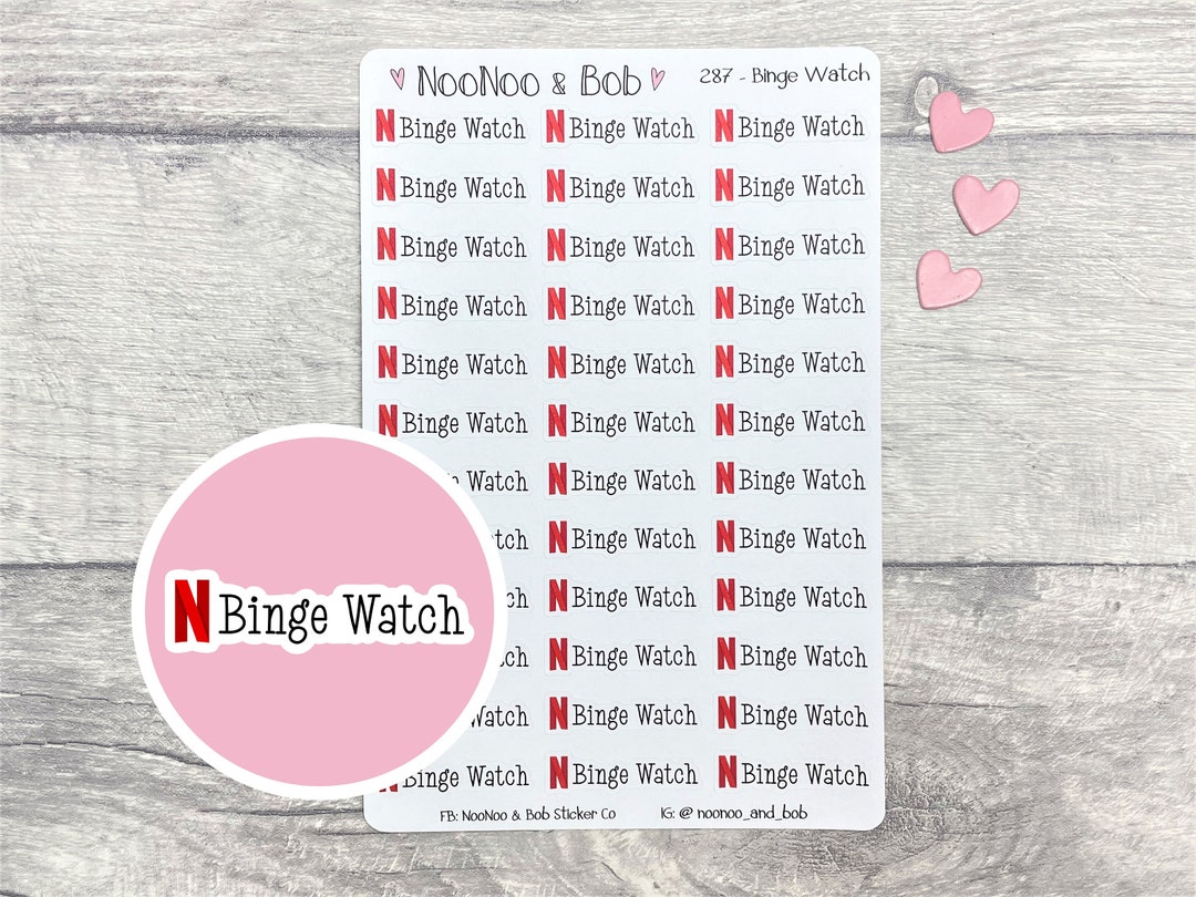 Binge Watch Netflix Planner Stickers TV Planner Stickers - Etsy