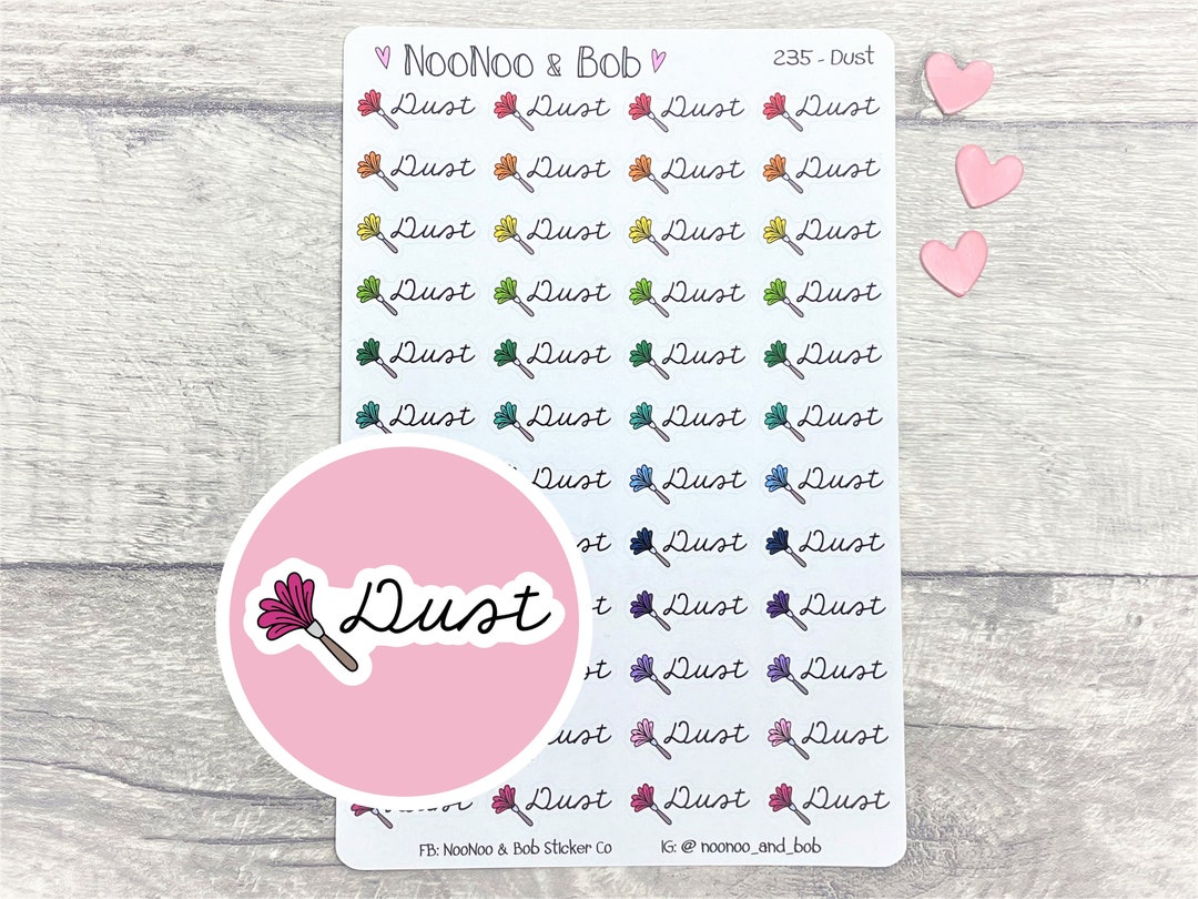 Dust Planner Stickers - Dusting Planner Stickers - Cleaning Planner ...