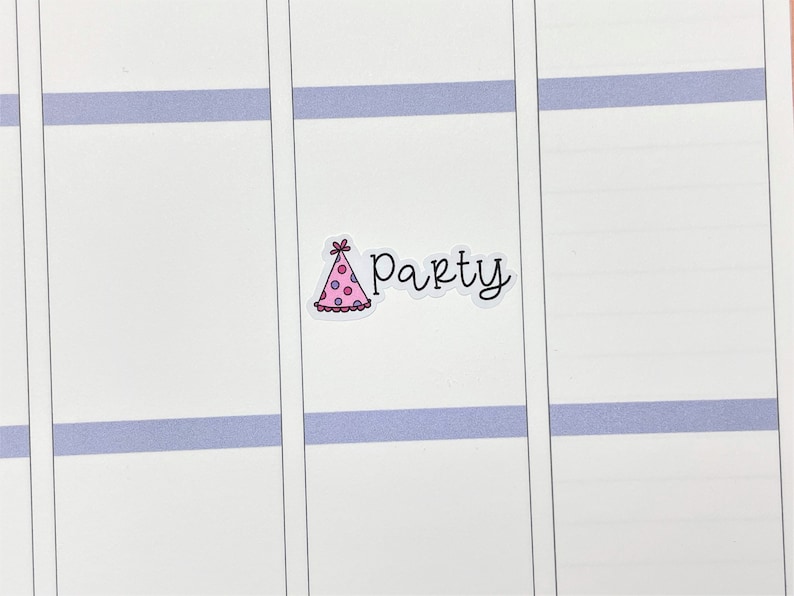 Party Hat Script Planner Stickers - Kids Party Stickers - Party Planner ...