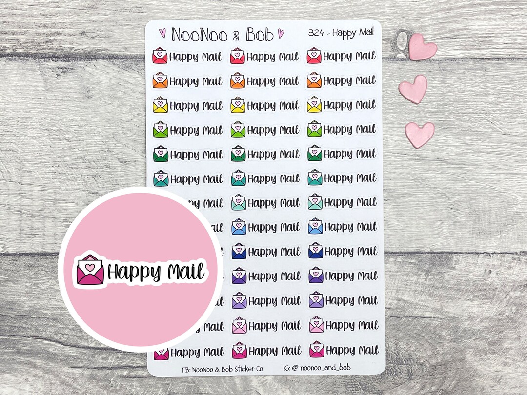 Happy Mail Planner Stickers - Post Planner Stickers - Delivery Planner ...