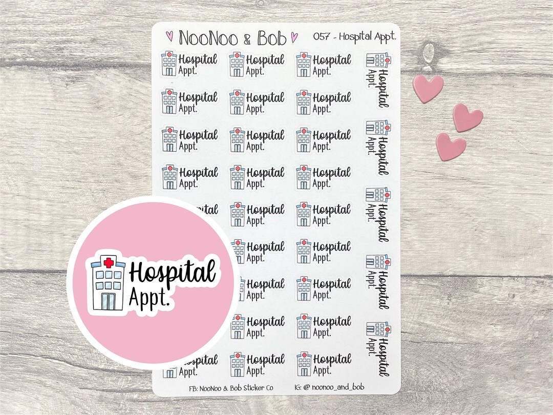 Hospital Appointment Planner Stickers - Hospital Appt. Stickers ...