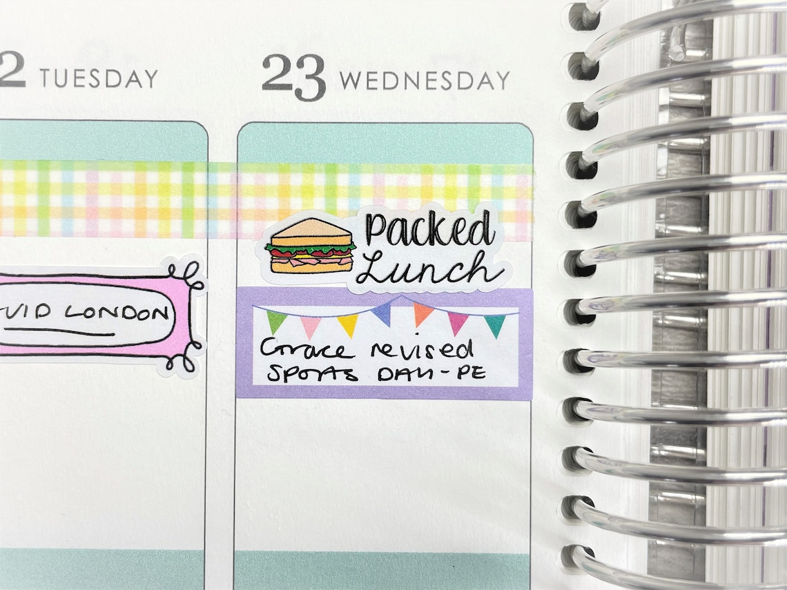 Packed Lunch Script Planner Stickers School Planner Stickers - Etsy UK