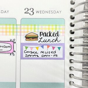 Packed Lunch Script Planner Stickers School Planner Stickers Functional ...
