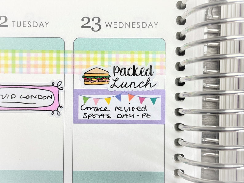 Packed Lunch Script Planner Stickers School Planner Stickers - Etsy UK