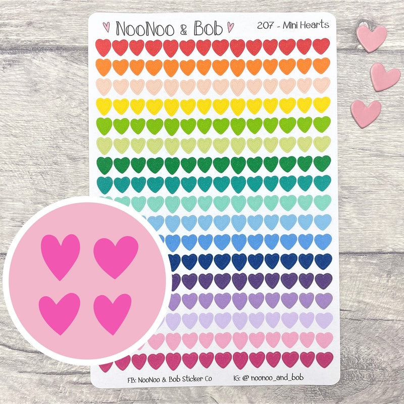 Small Heart Stickers - Etsy