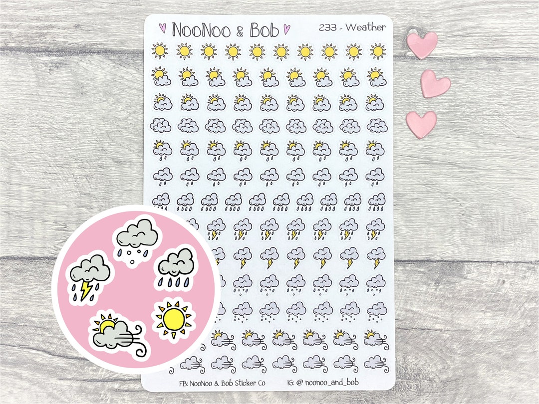 Weather Icon Planner Stickers Weather Tracker Planner Stickers Weather ...