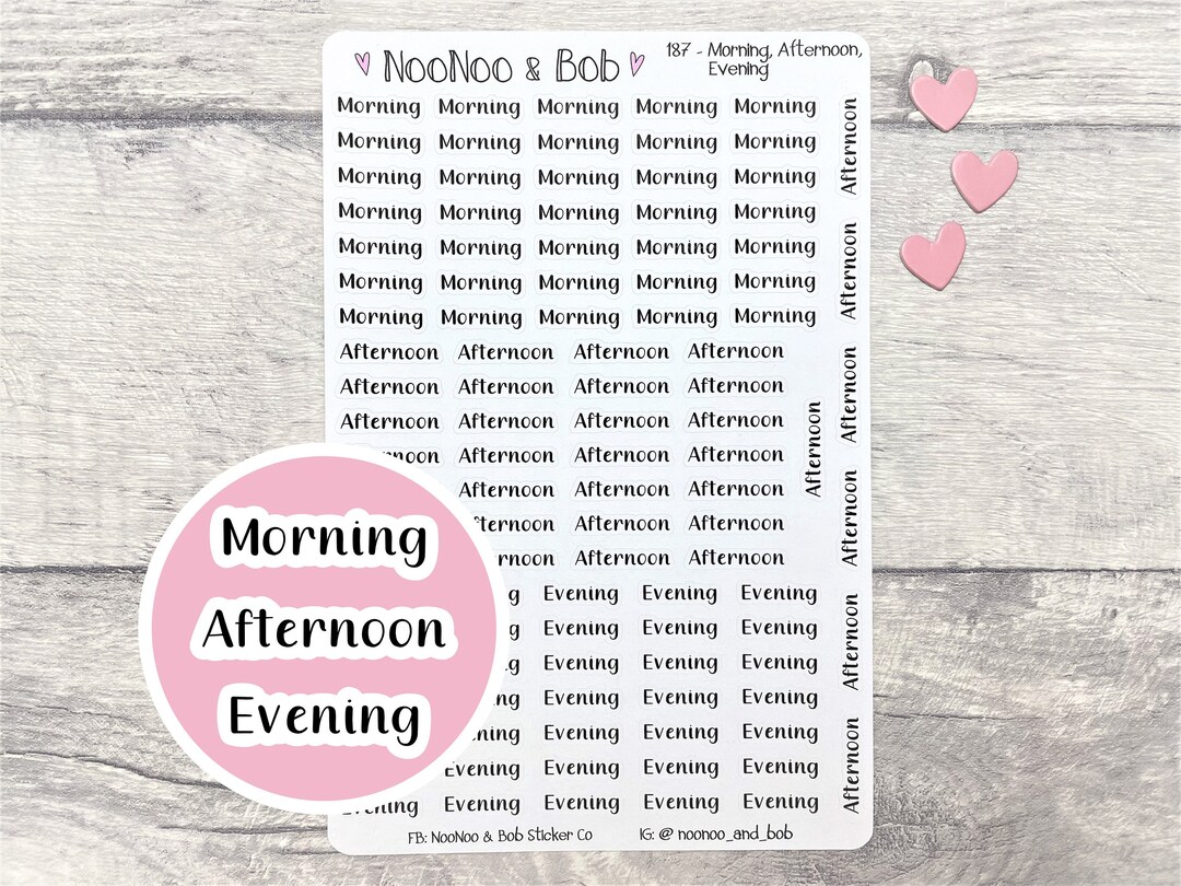 Morning, Afternoon, Evening Planner Stickers - Day Separation Stickers ...