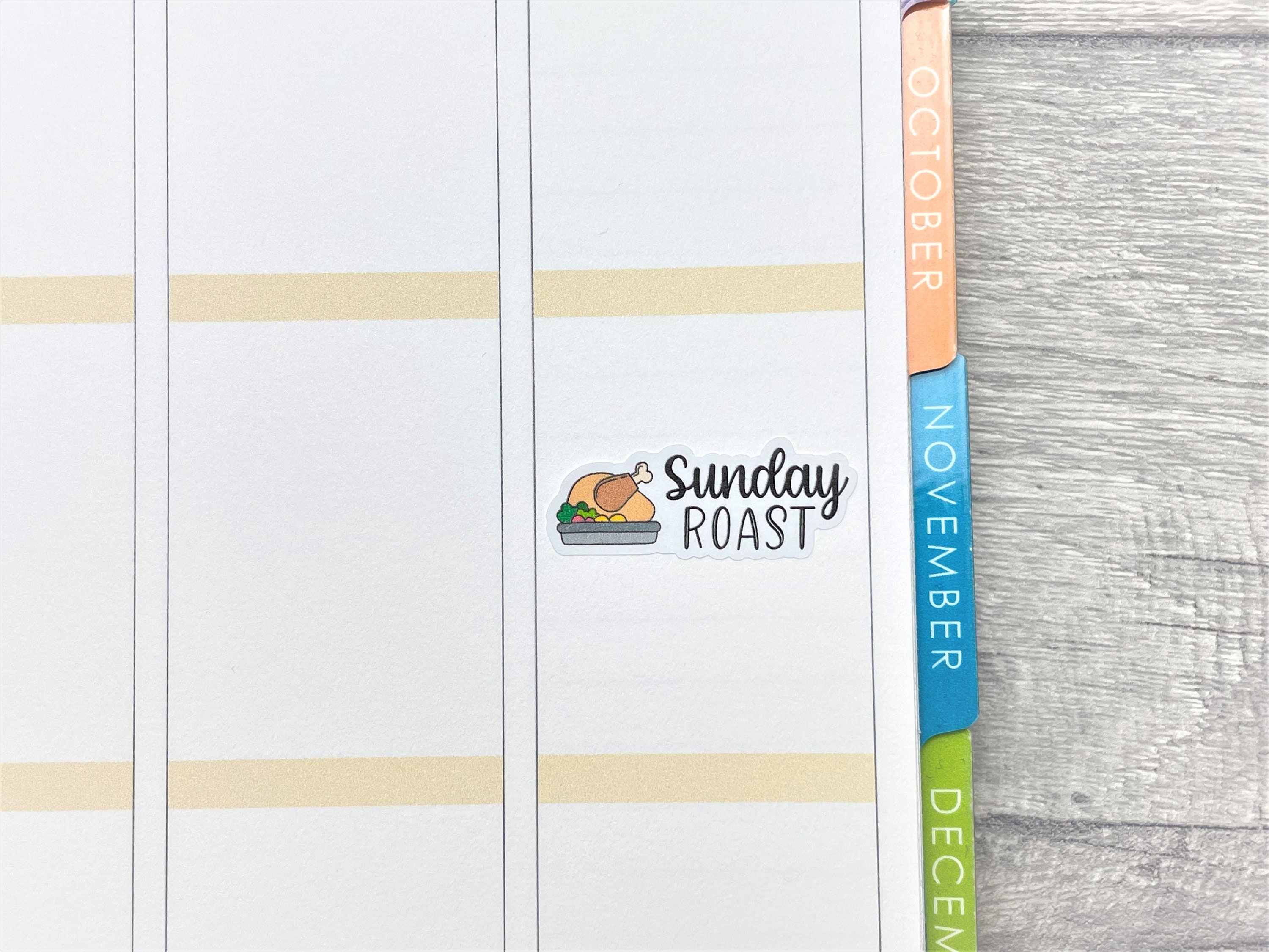 Sunday Roast Script Planner Stickers Roast Dinner Planner - Etsy UK