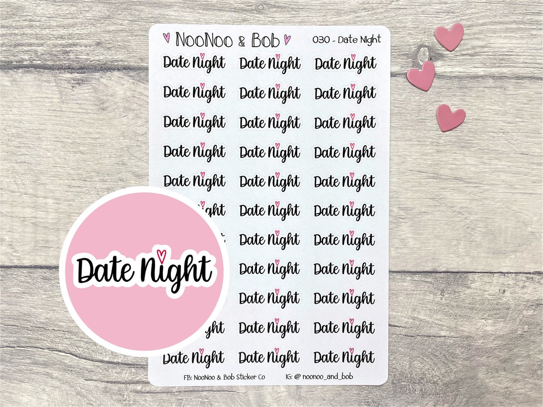 Date Night Planner Stickers Romance Planner Stickers Header Stickers ...