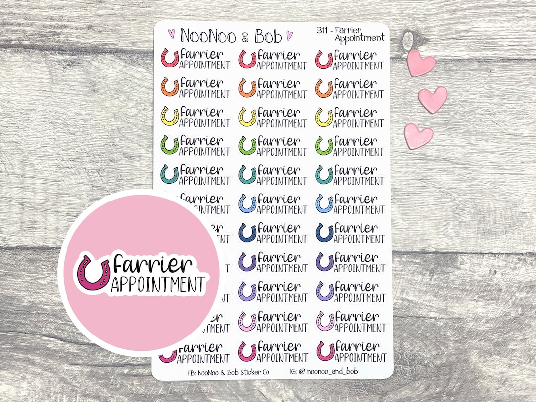 Horse Farrier Appointment Planner Stickers - Horse Stickers - Horse ...
