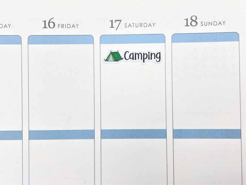 Camping Script Planner Stickers Holiday Planner Stickers - Etsy UK