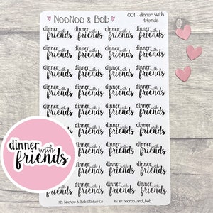 Dinner With Friends Planner Stickers Journal Stickers Header Stickers ...
