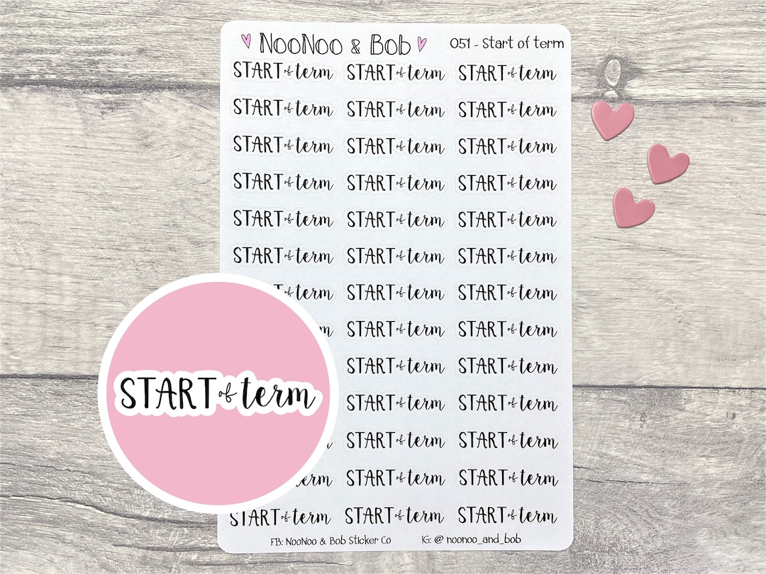 Start of Term Planner Stickers - UK School Stickers - Start of School ...