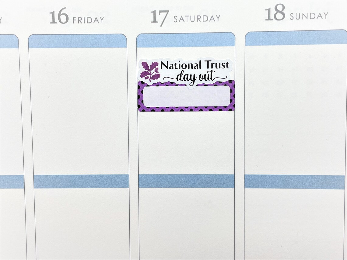 National Trust Day Out Planner Stickers - UK Planner Stickers - Days ...