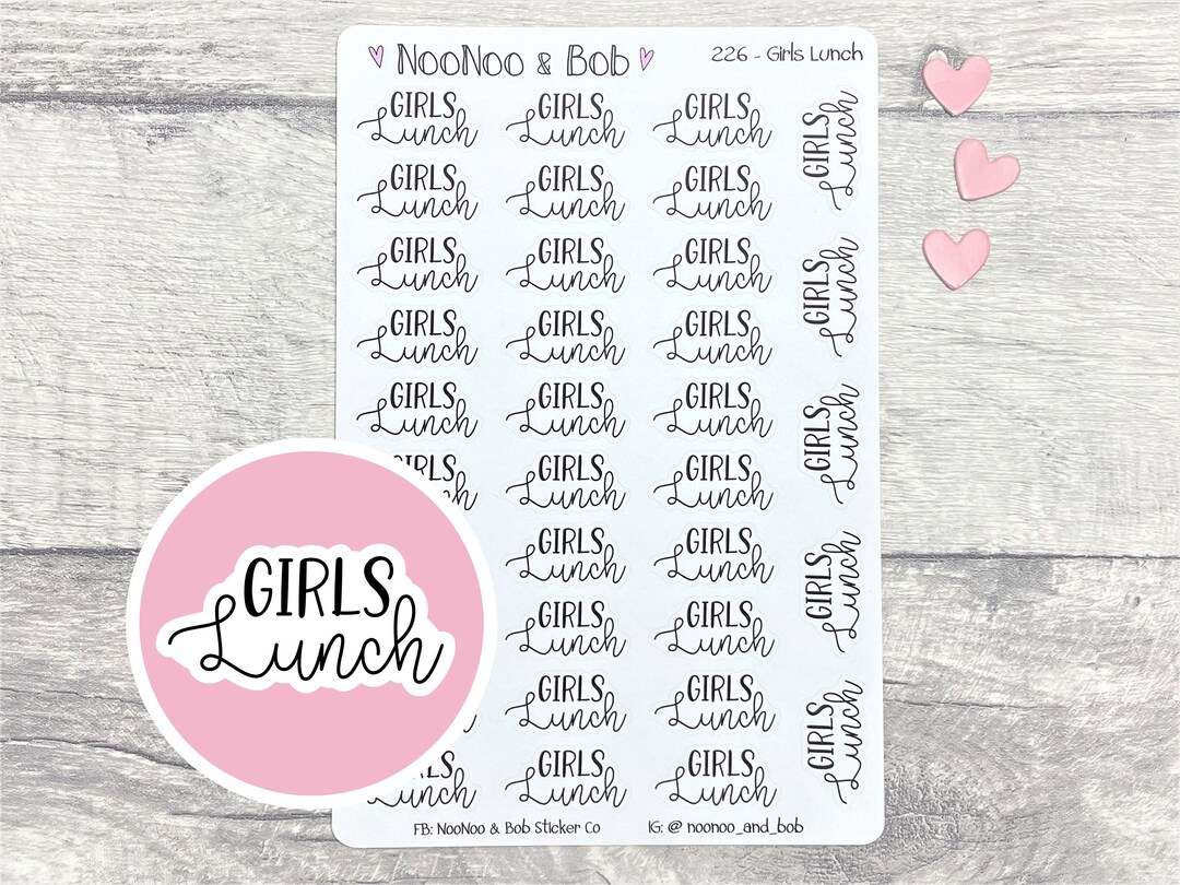 Girls Lunch Planner Stickers - Lunch Out - Lunch Planner Stickers ...