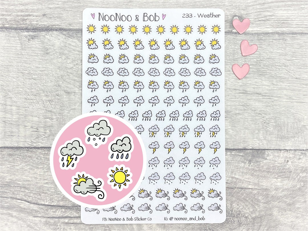 Weather Icon Planner Stickers - Weather Tracker Planner Stickers ...