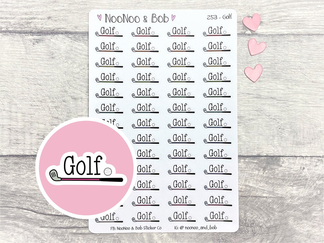 Golf Script Planner Stickers Golf Club Planner Stickers Golfing Planner ...