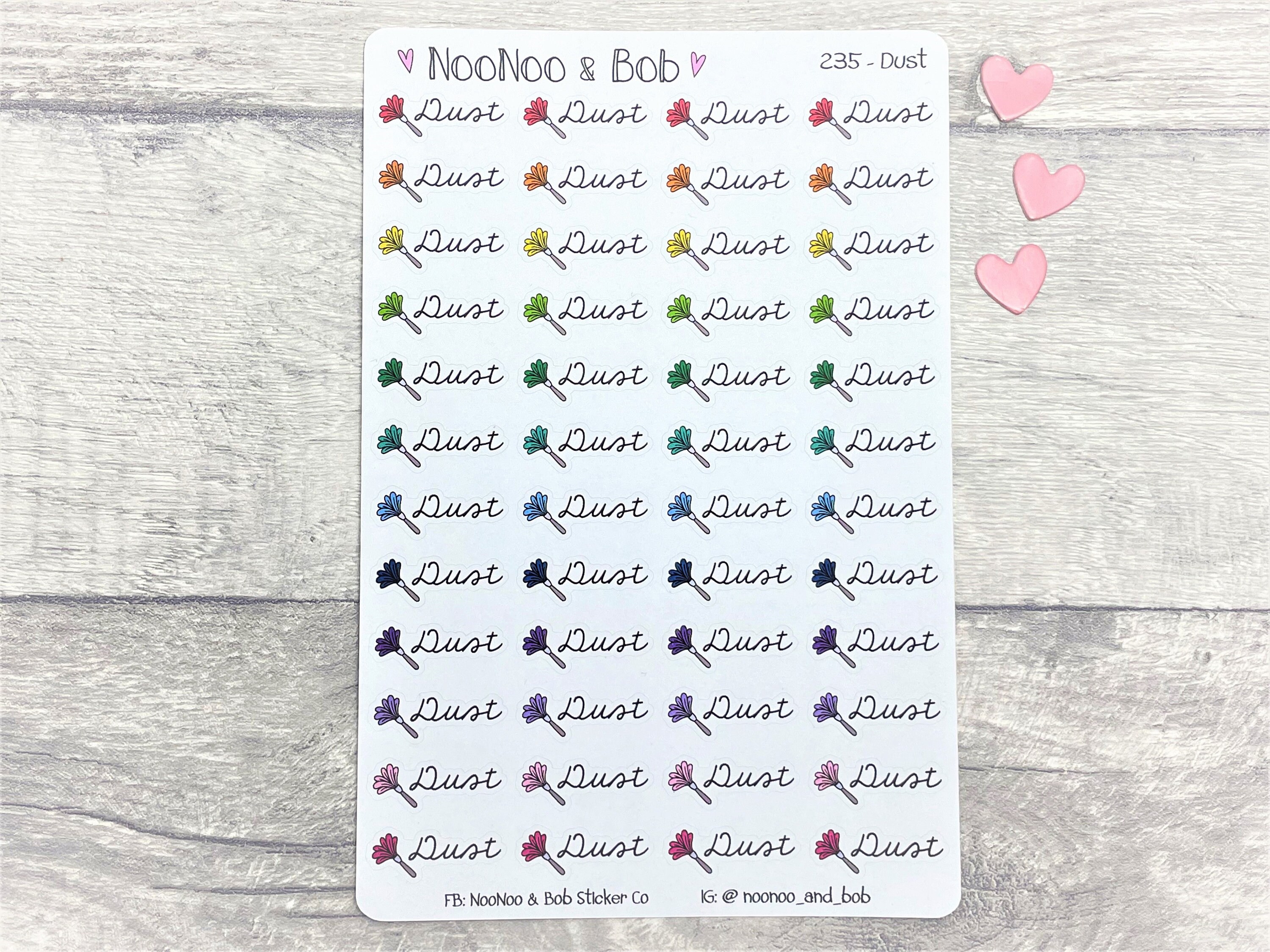 Dust Planner Stickers Dusting Planner Stickers Cleaning - Etsy UK