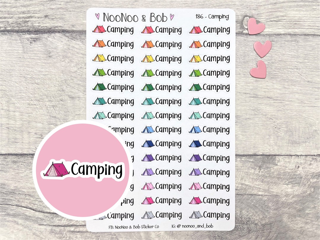 Camping Script Planner Stickers - Holiday Planner Stickers - Staycation ...