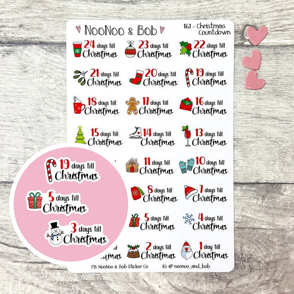 Christmas Countdown Stickers - Etsy