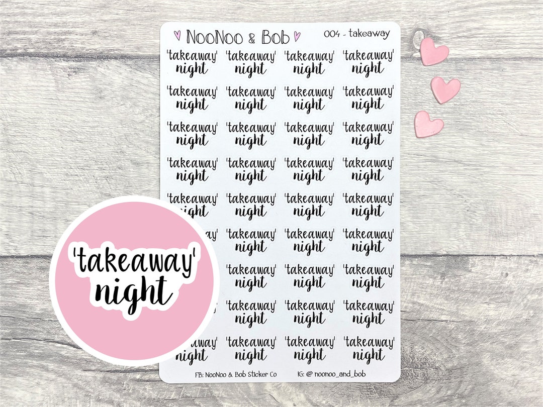 Takeaway Night Planner Stickers - Meal Planning - Header Stickers ...