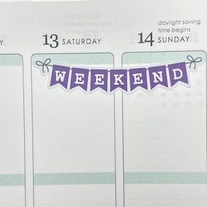 Weekend Flag Banner Planner Stickers - Weekend Banner Planner Stickers ...
