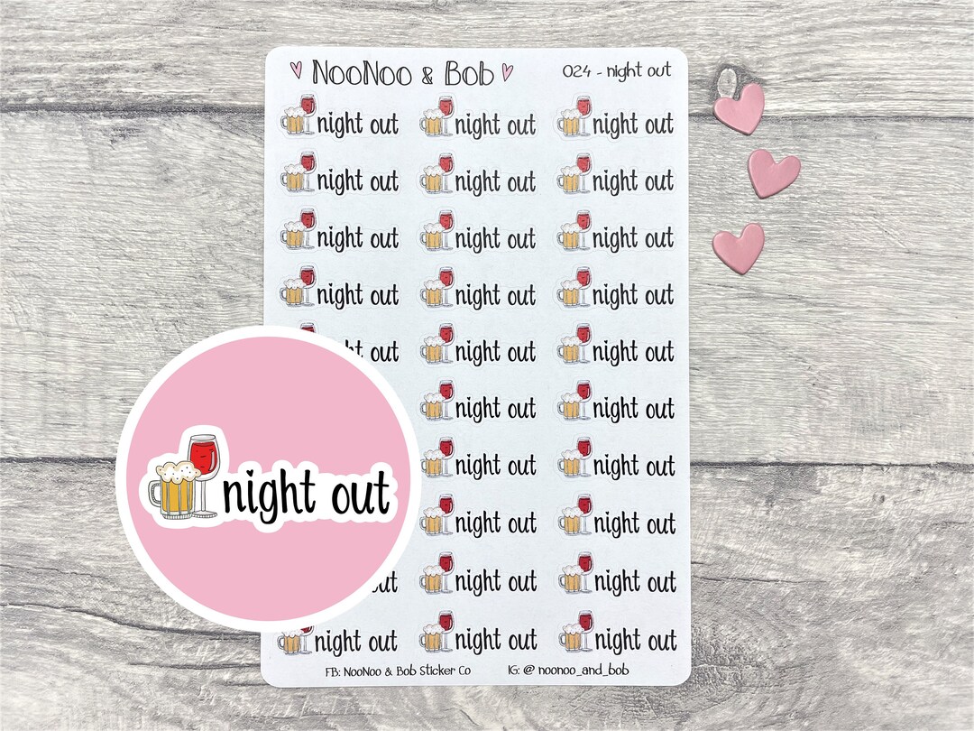 Night Out Planner Stickers - Evening Out Planner Stickers - Header ...