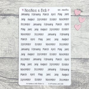 Months of the Year Planner Stickers Calendar Stickers Date - Etsy UK
