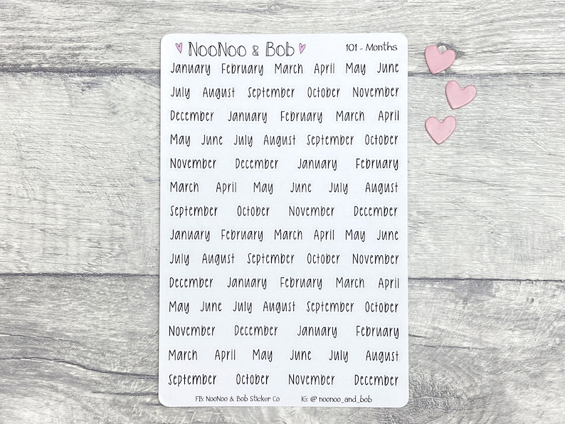 Months of the Year Planner Stickers - Calendar Stickers - Date Covers ...
