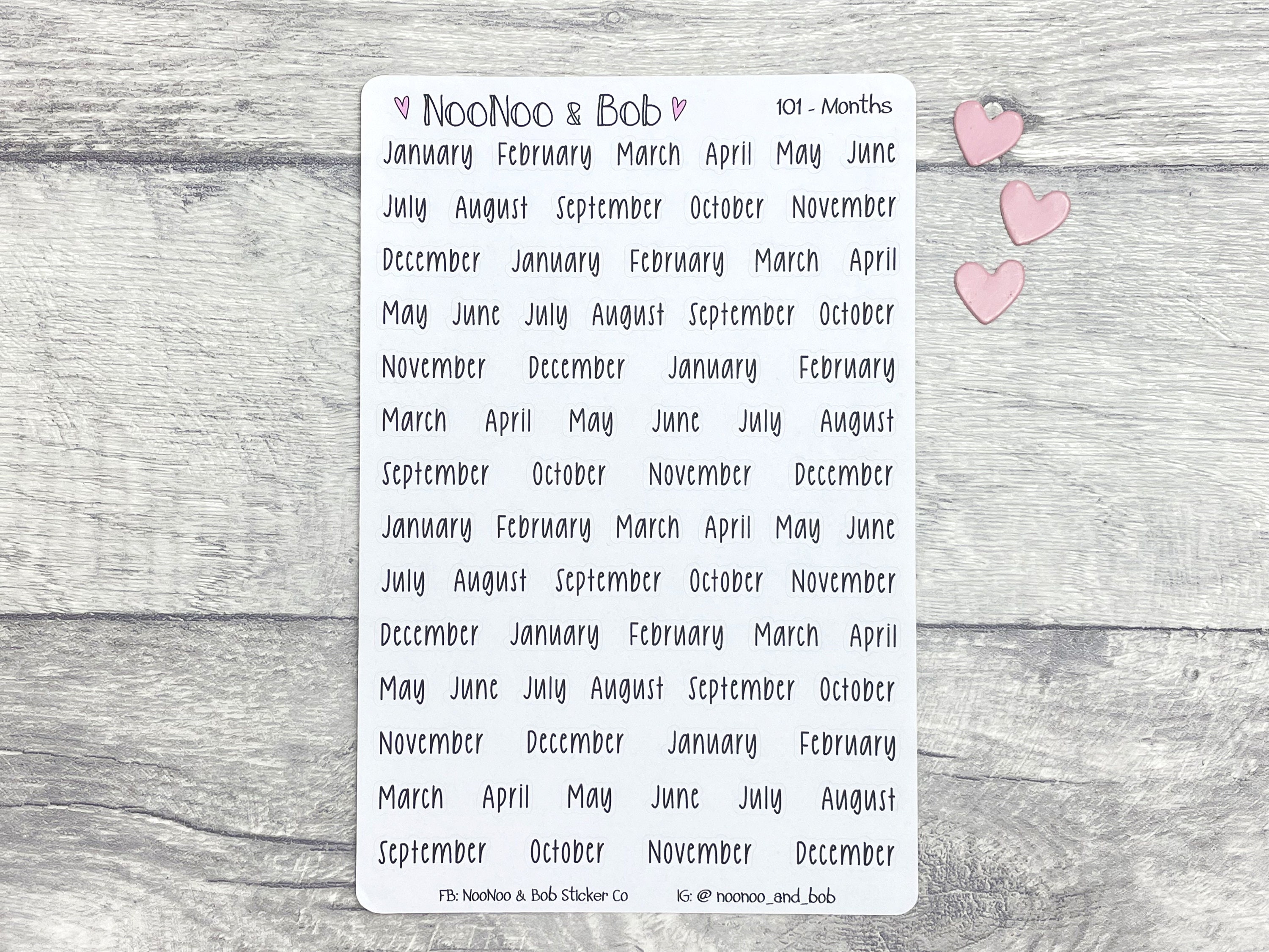 Months of the Year Planner Stickers Calendar Stickers Date - Etsy UK