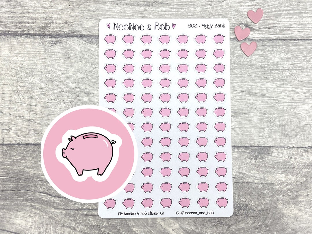Piggy Bank Icon Planner Stickers Budget Planner Stickers - Etsy
