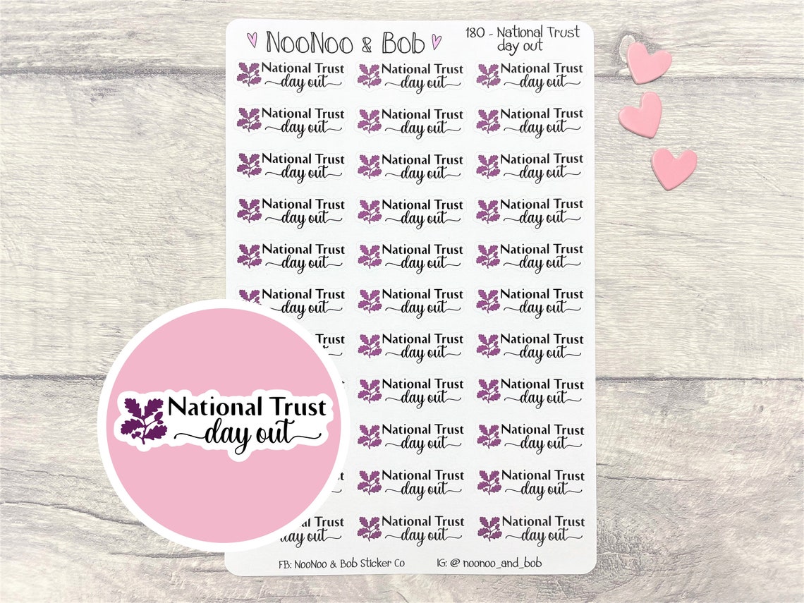 National Trust Day Out Planner Stickers - UK Planner Stickers - Days ...